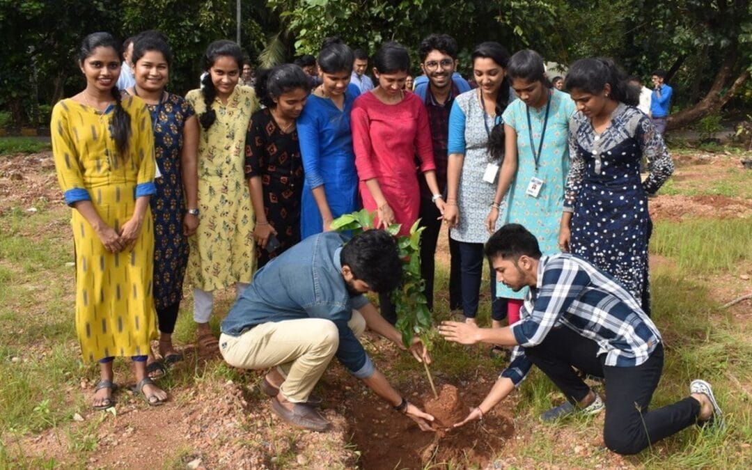 Eco Club members plant fruit-bearing saplings - AIMIT